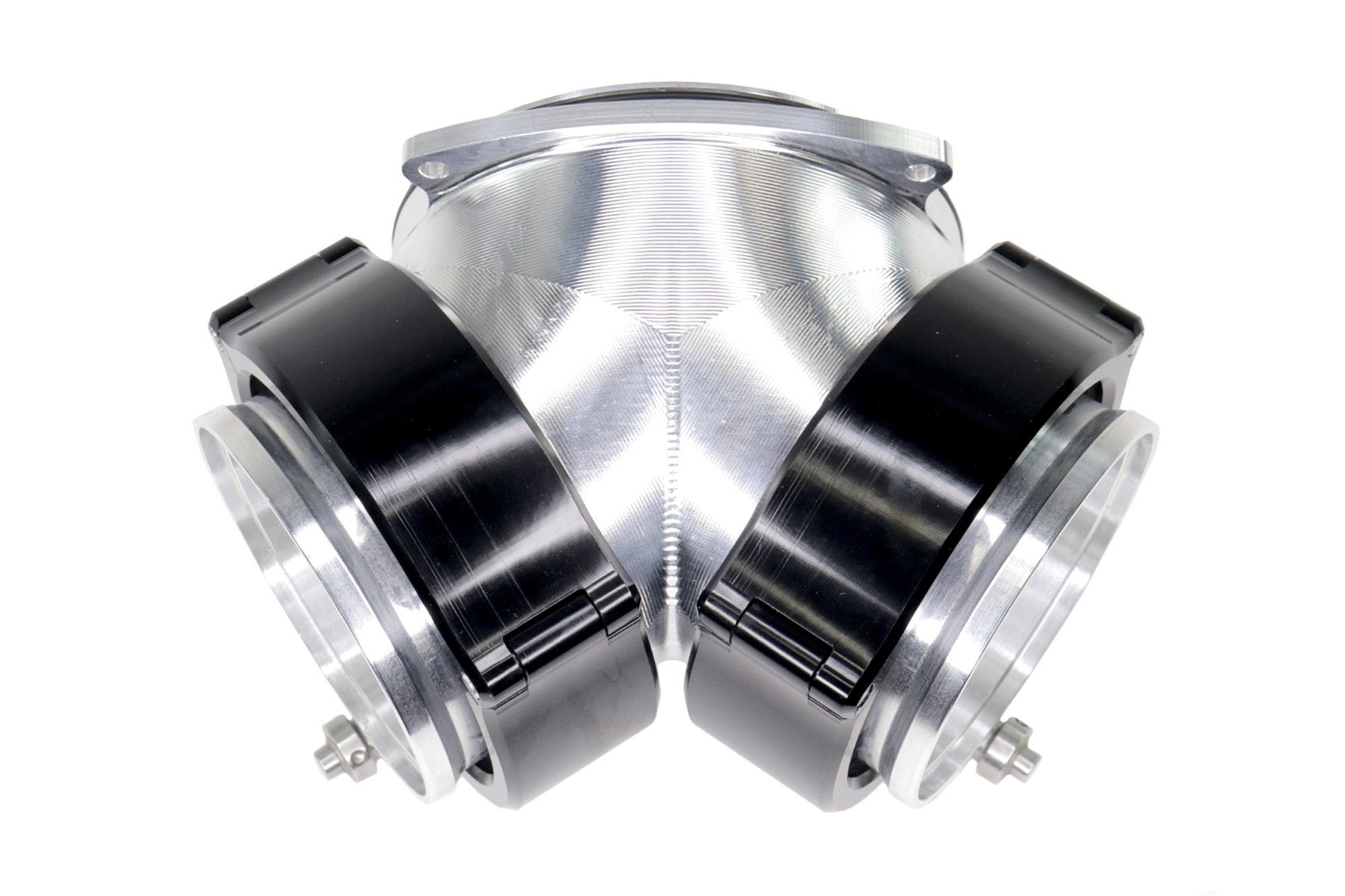 Attachment Only: Billet 'Y' Connection Dual 35° w/ Built in 3" Quick S ...